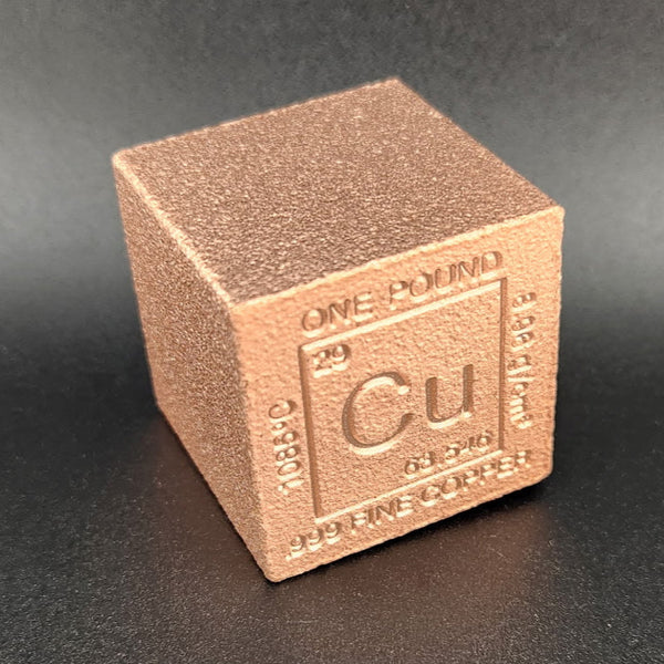 1 lb Copper Element Cube – .999 Pure Bullion Collectible – Liberty Copper